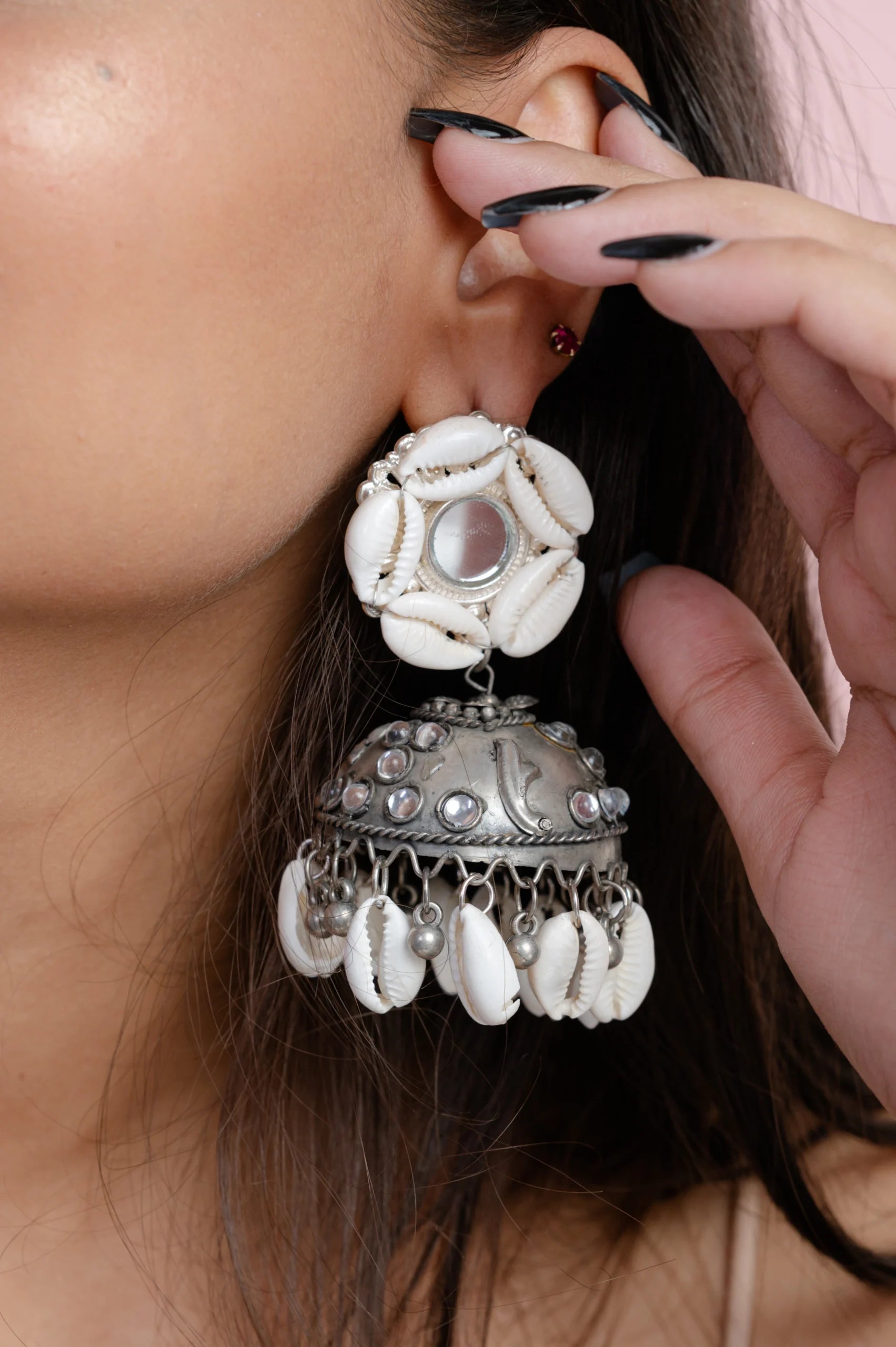 Shell Ghungroo Jhumka – Youbae.in
